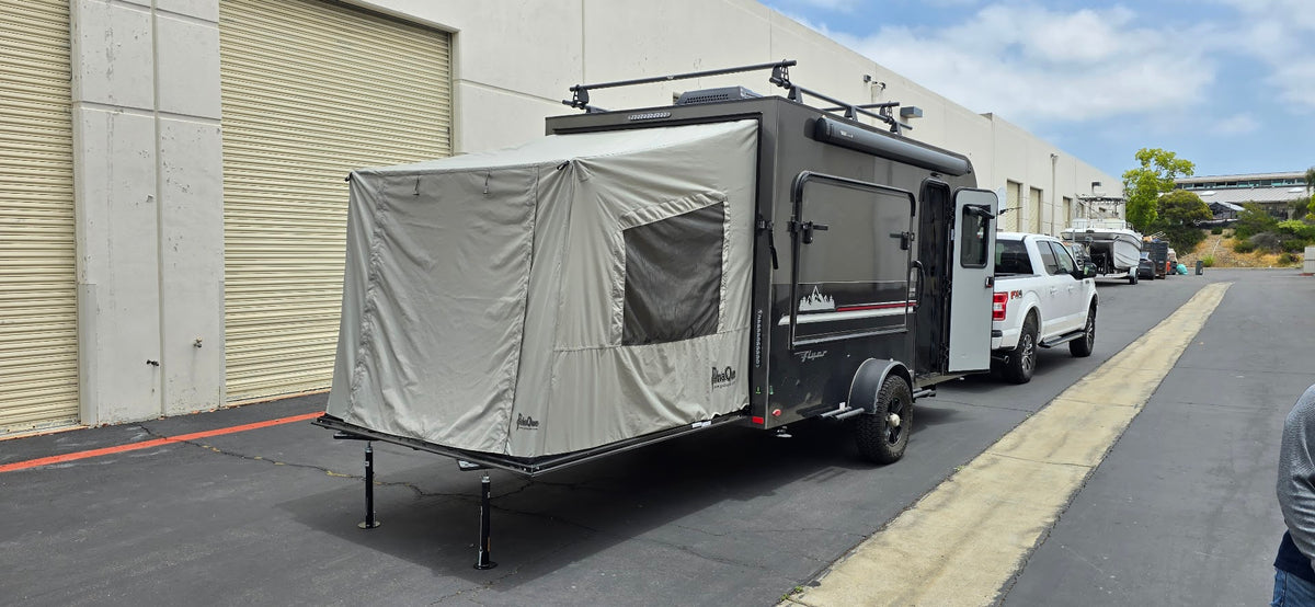 Toy Hauler Patio Ramp Tent by PahaQue for the Intech Discover Trailer ...